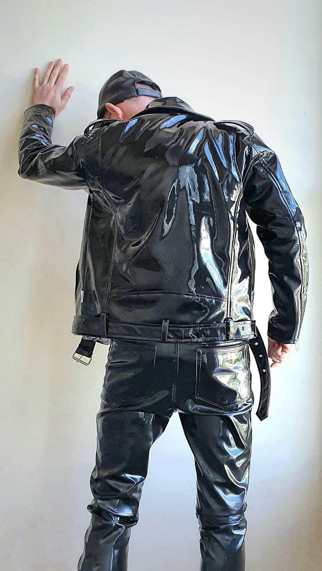 Black PVC Brando Jacket by MR. Riegillio