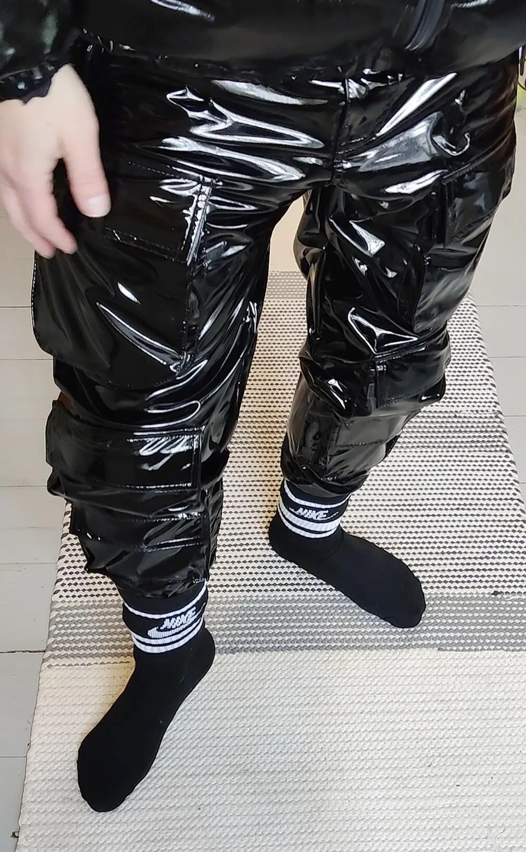 Black PVC Utility Pants by MR. Riegillio