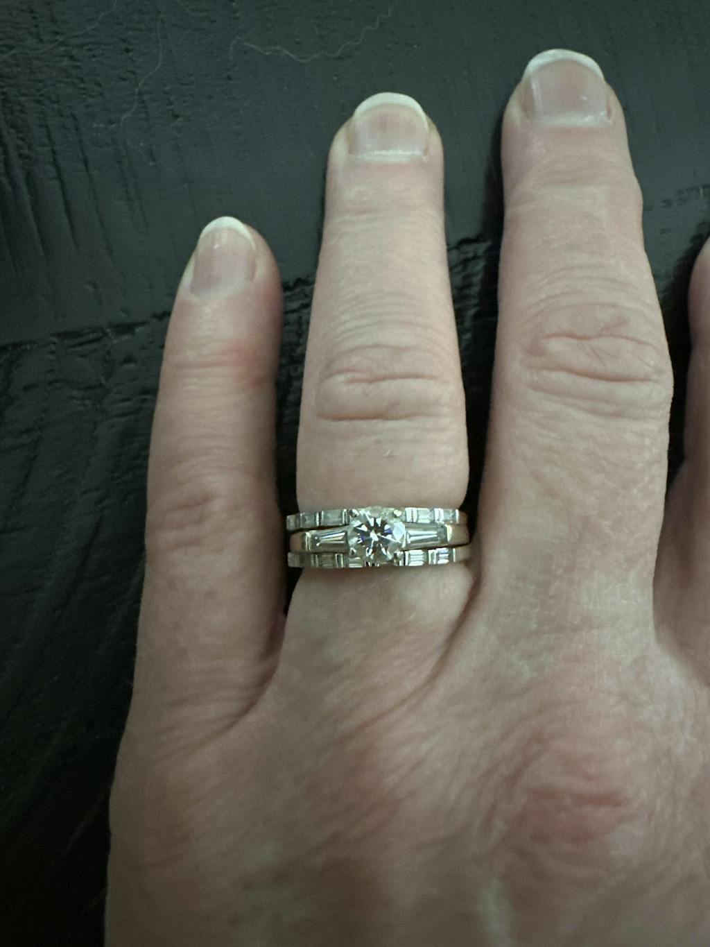 7 Stone Baguette Cut Moissanite Wedding Band