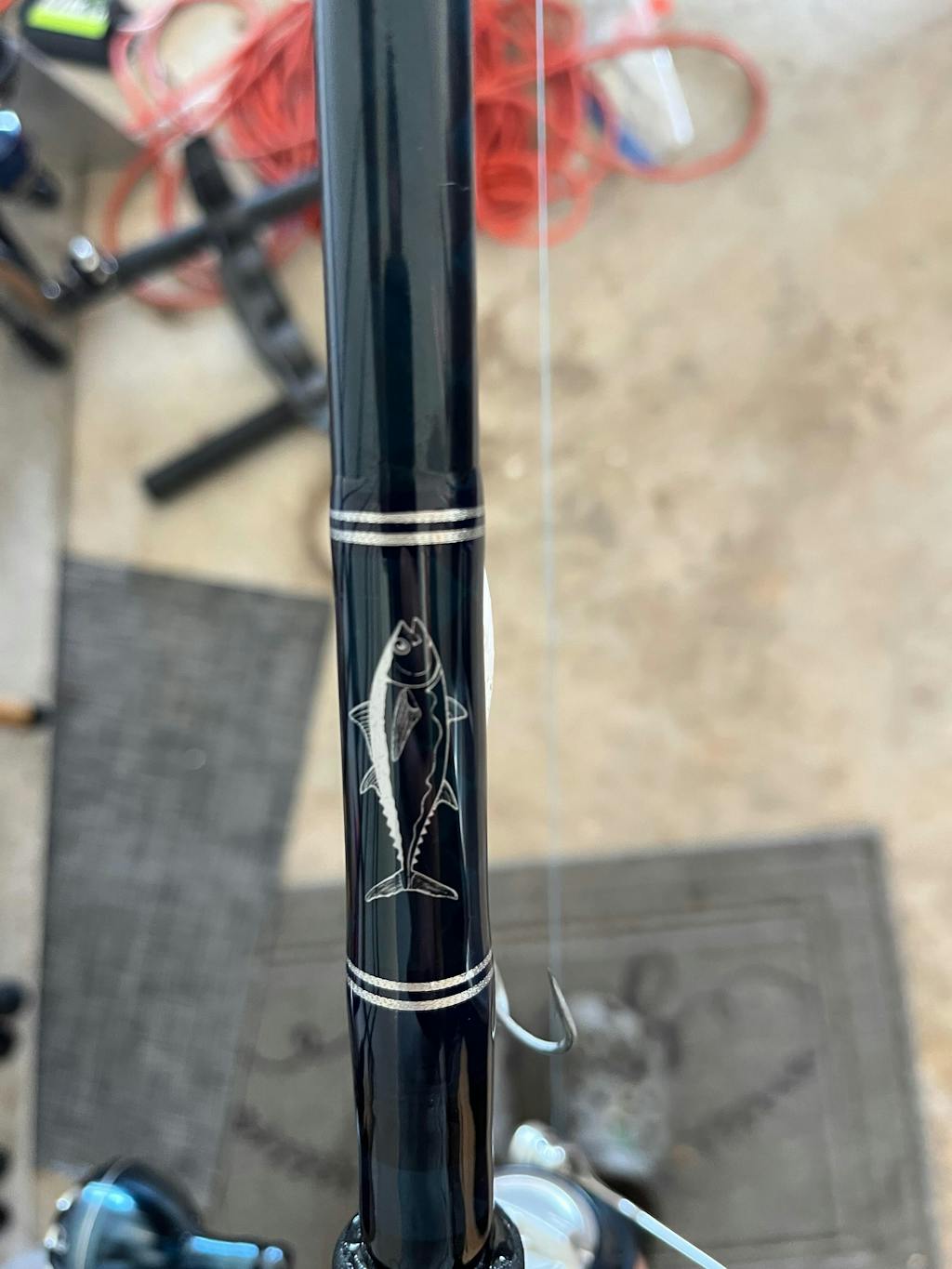 Mud Hole Monochrome Game Fish Rod Decals - Offshore Species