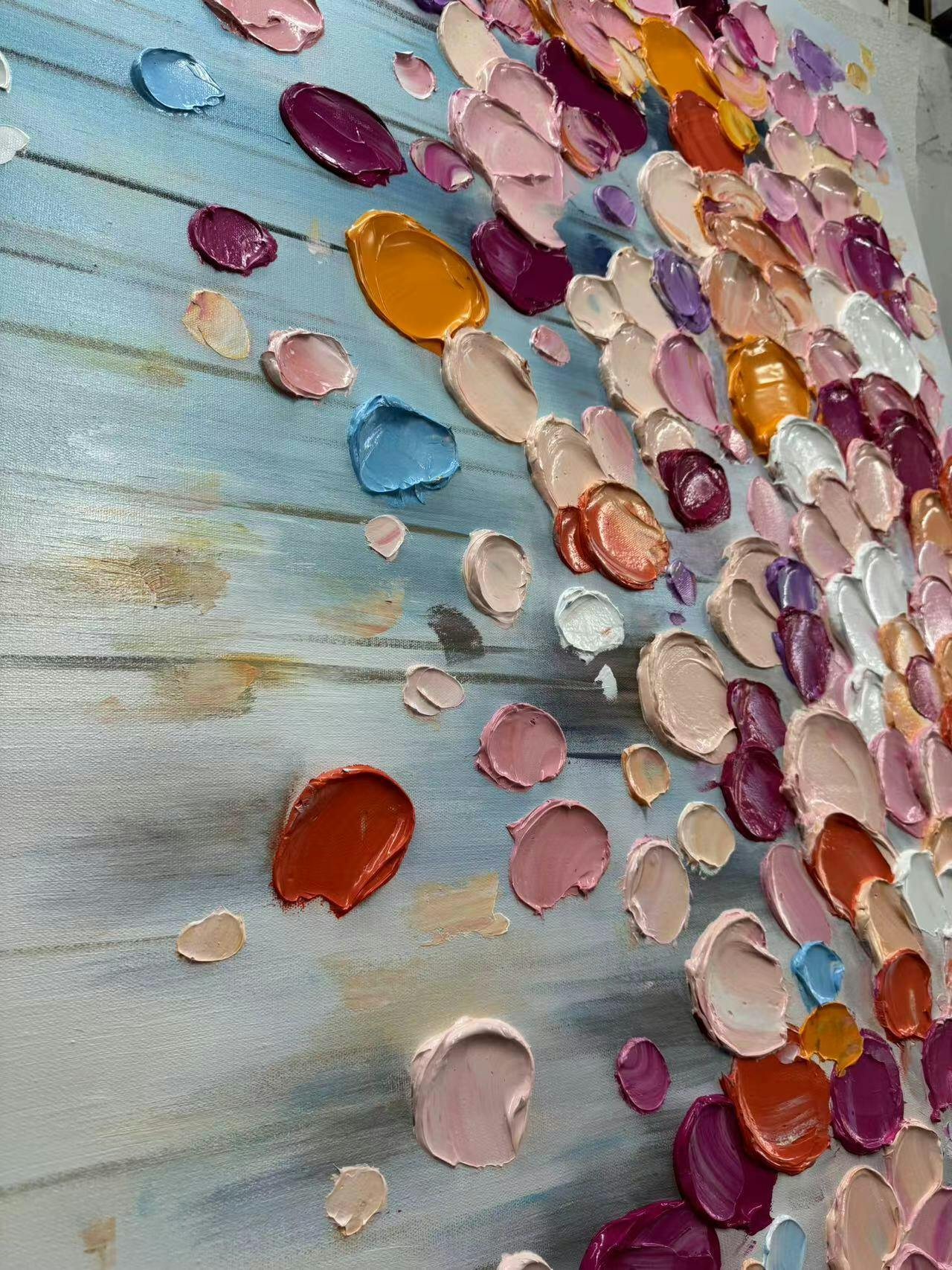 Handcrafted Abstract Floral Canvas Art - Modern Acrylic Wall Decor #CAP 003