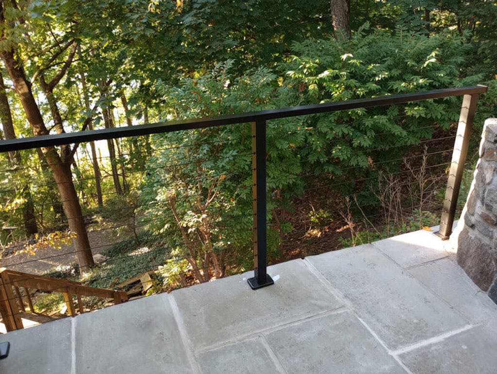 Muzata 36" 13ft Black Surface Mount All-in-One Cable Railing System