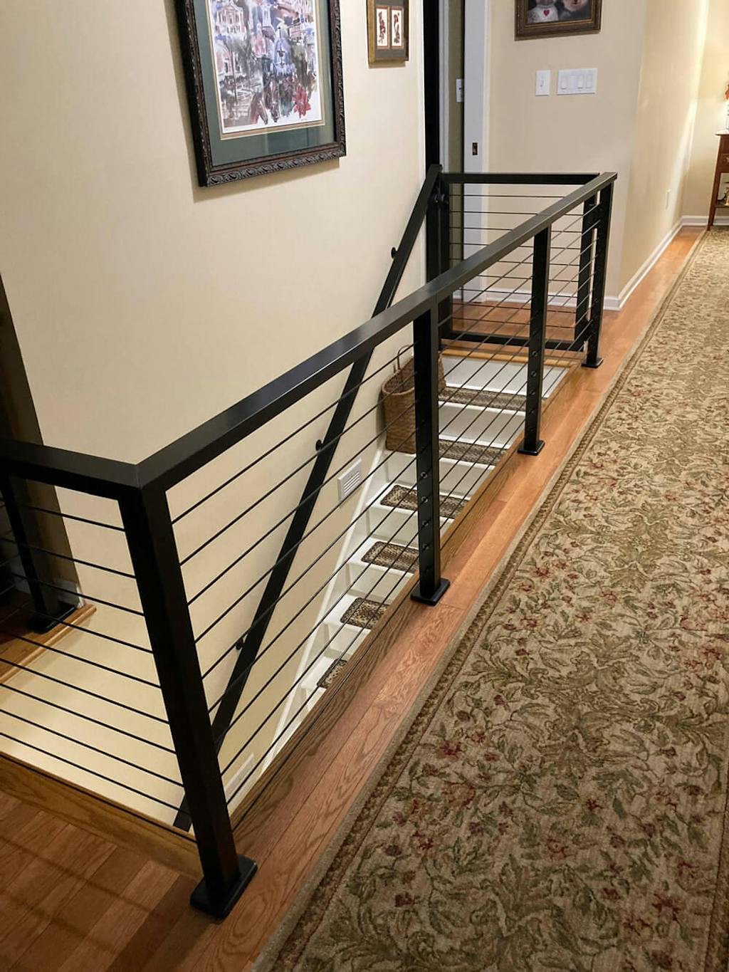 Muzata 36" Black Surface Mount Cable Railing System (No Handrail)