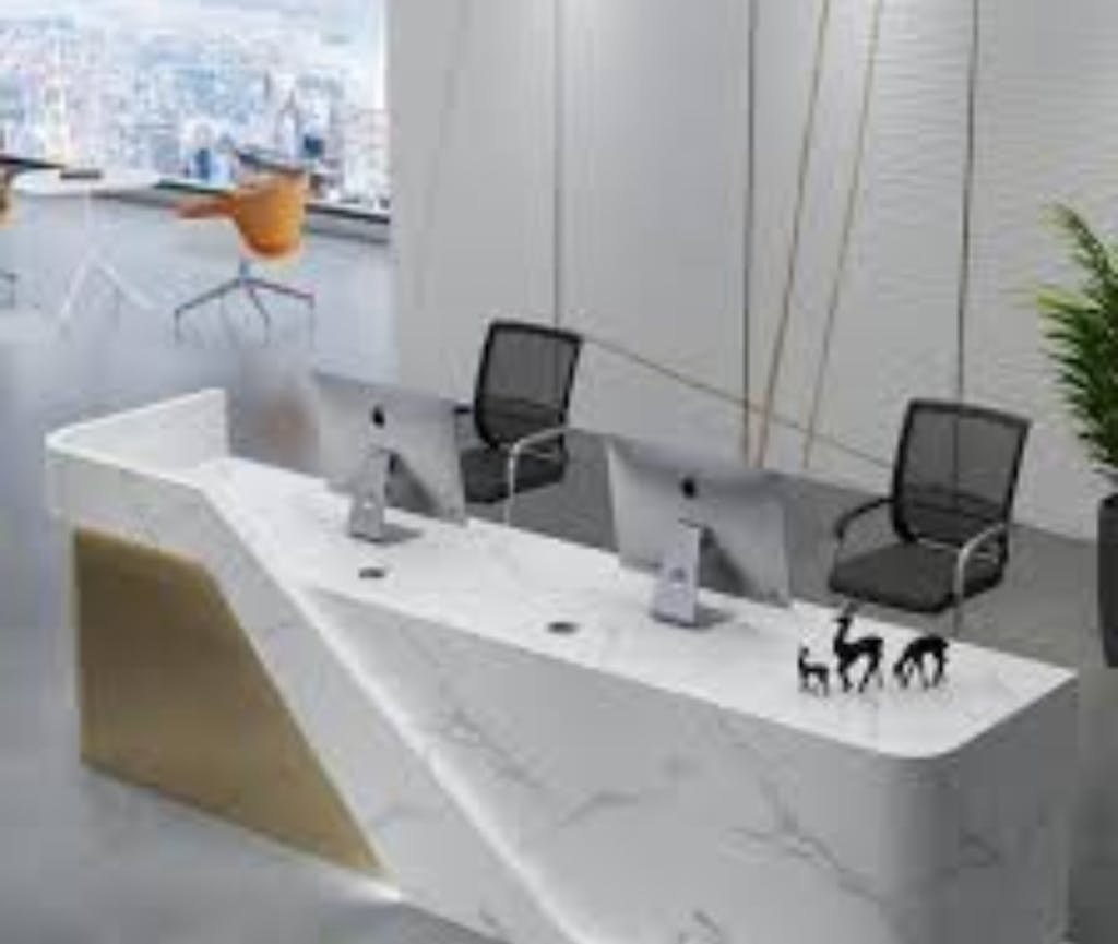 Marble Pattern Counter Reception Desk - Online Furniture Store - My Aashis