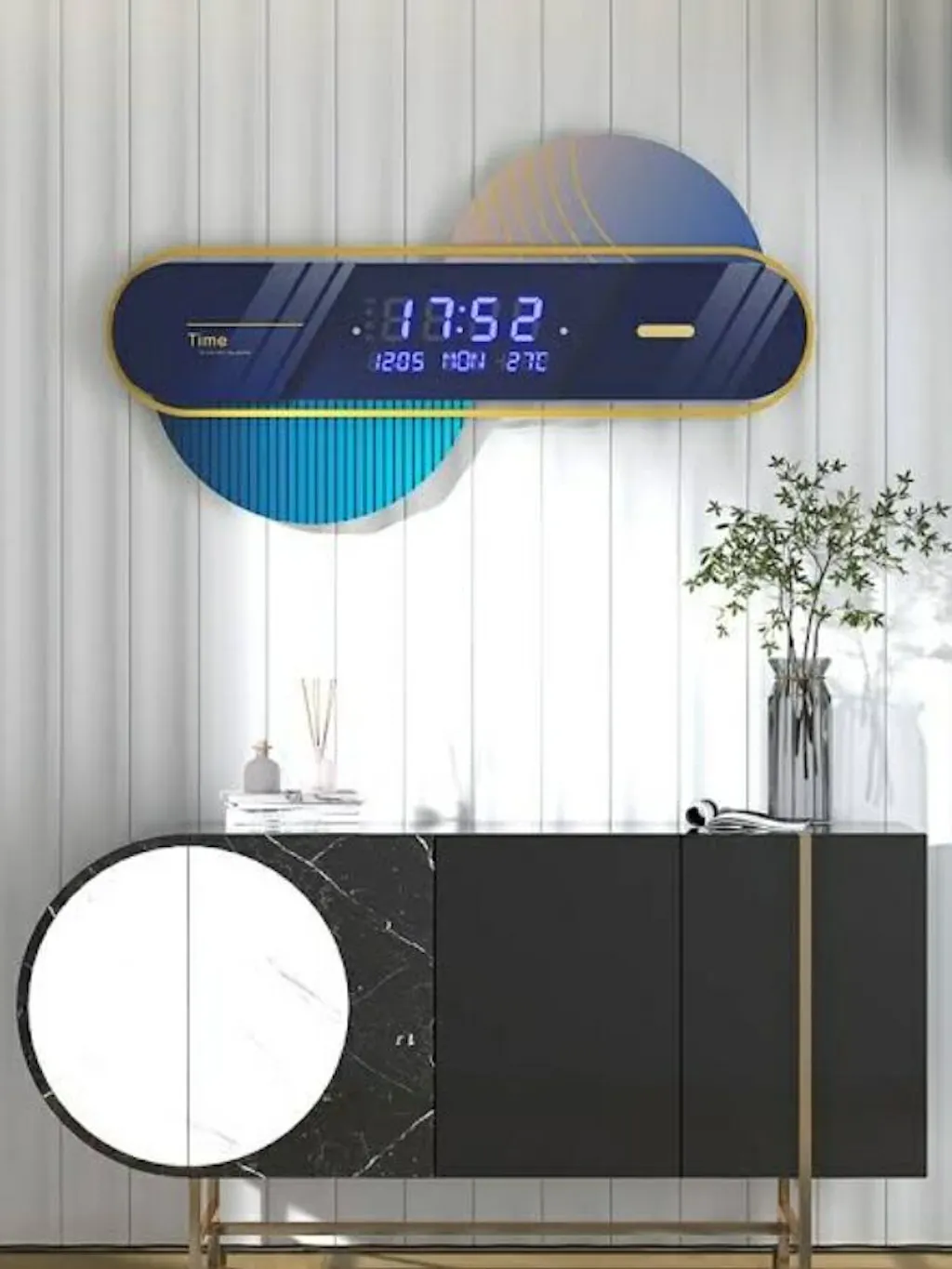Abstract Digital luxurious Wall clock - Online Furniture Store - My Aashis