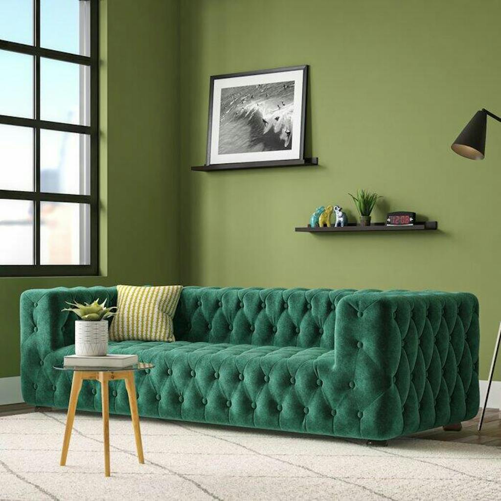Italian Style Fabric Modern Button Tufted Sofa Set - Online Furniture ...