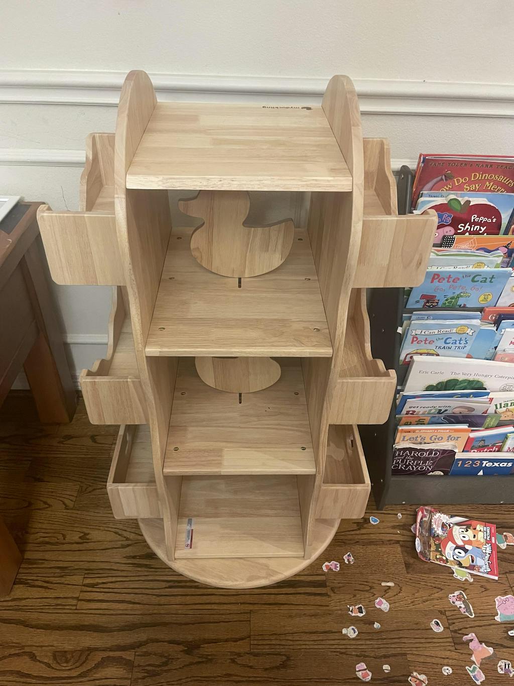 BINDI Revolving Solid Wood Bookcase