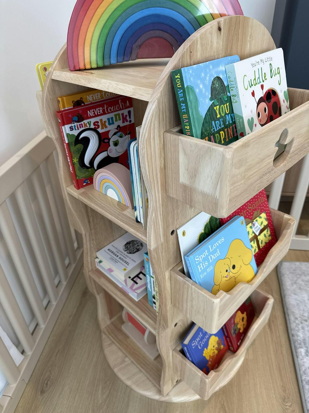 BINDI Revolving Solid Wood Bookcase