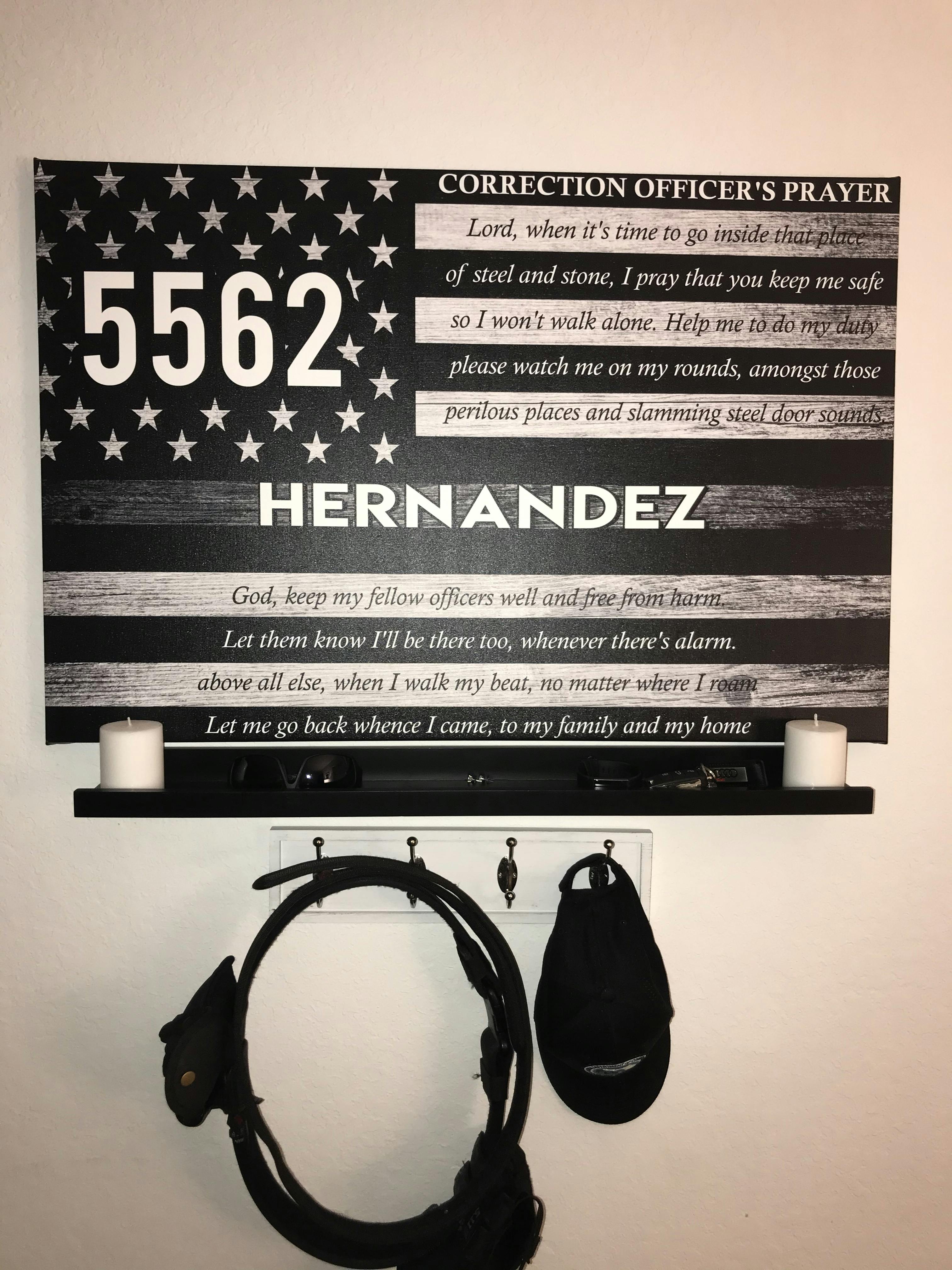 Thin Silver Line Flag - Corrections Officer's Prayer Personalized ...