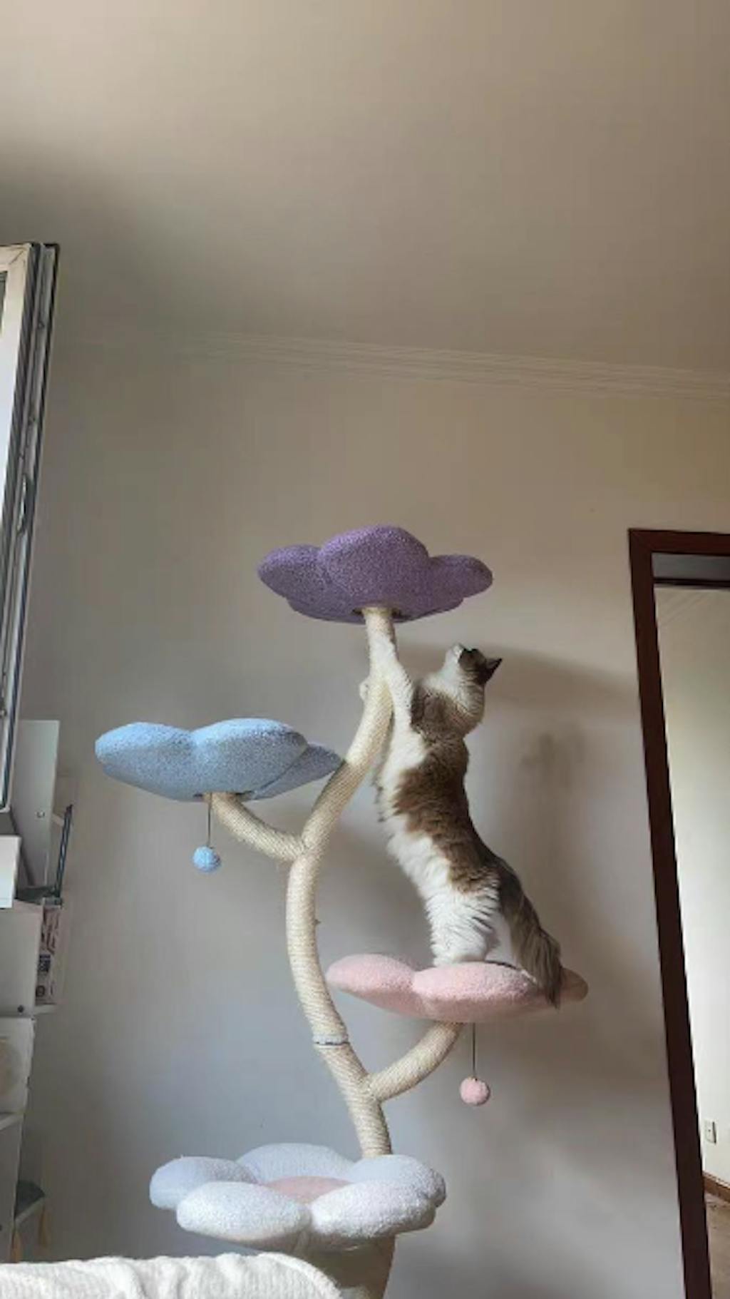 186cm Floral Design Extra-High Cat Tree — My Rainbow Pet Pty Ltd