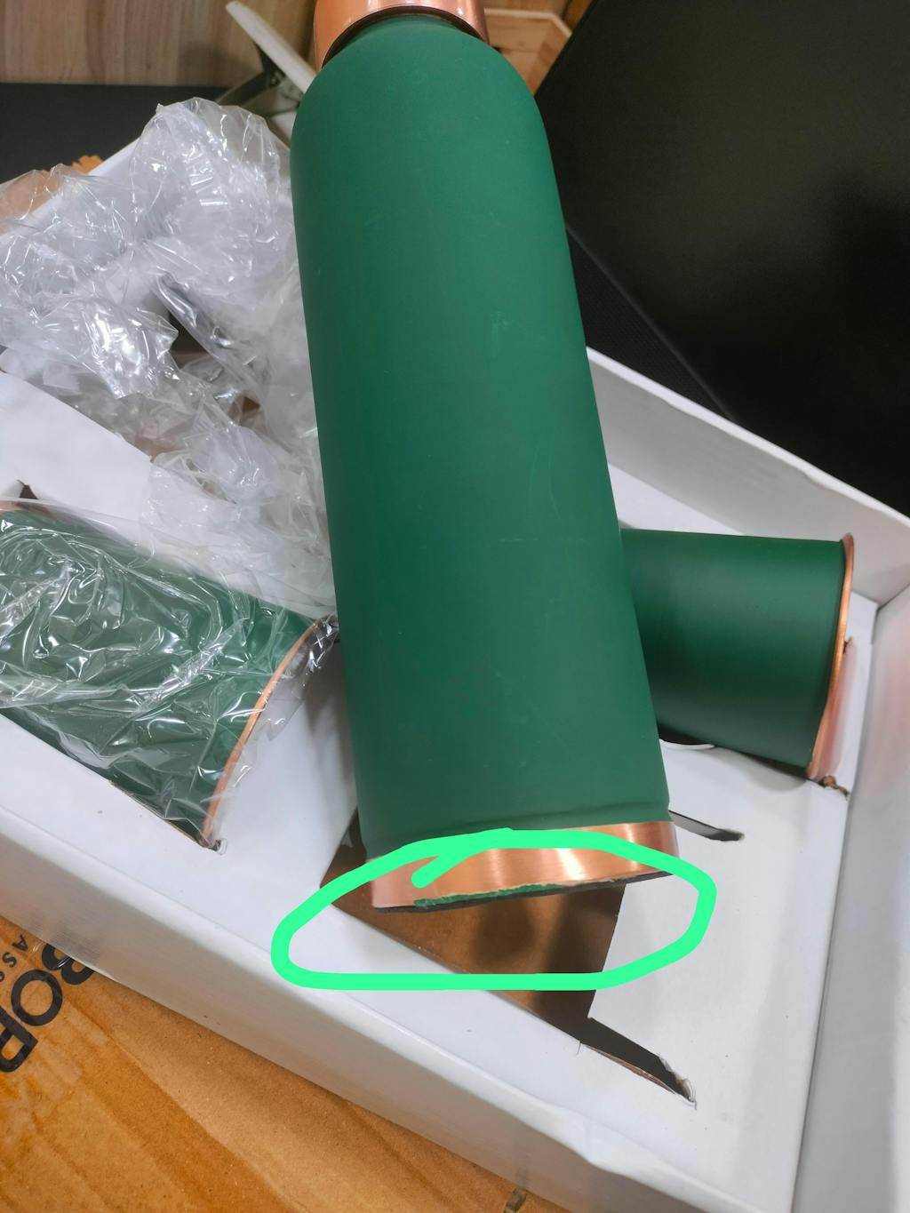 Borosil Eco Colour Copper Bottle w Copper Glass Set of 2, Green at Best ...