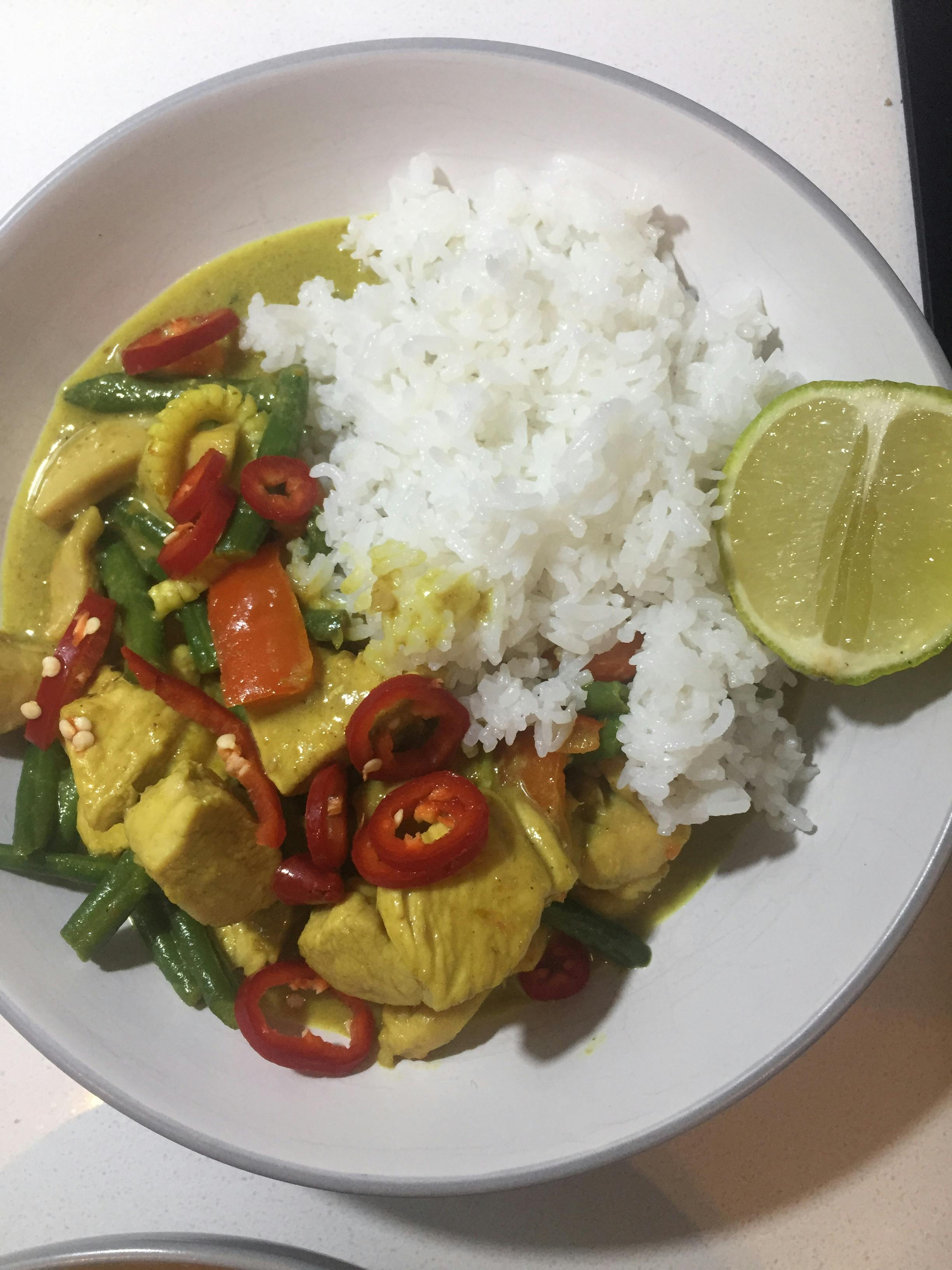 Cooking Thai Curry And Coconut Milk In Slow Cooker Crock Pot