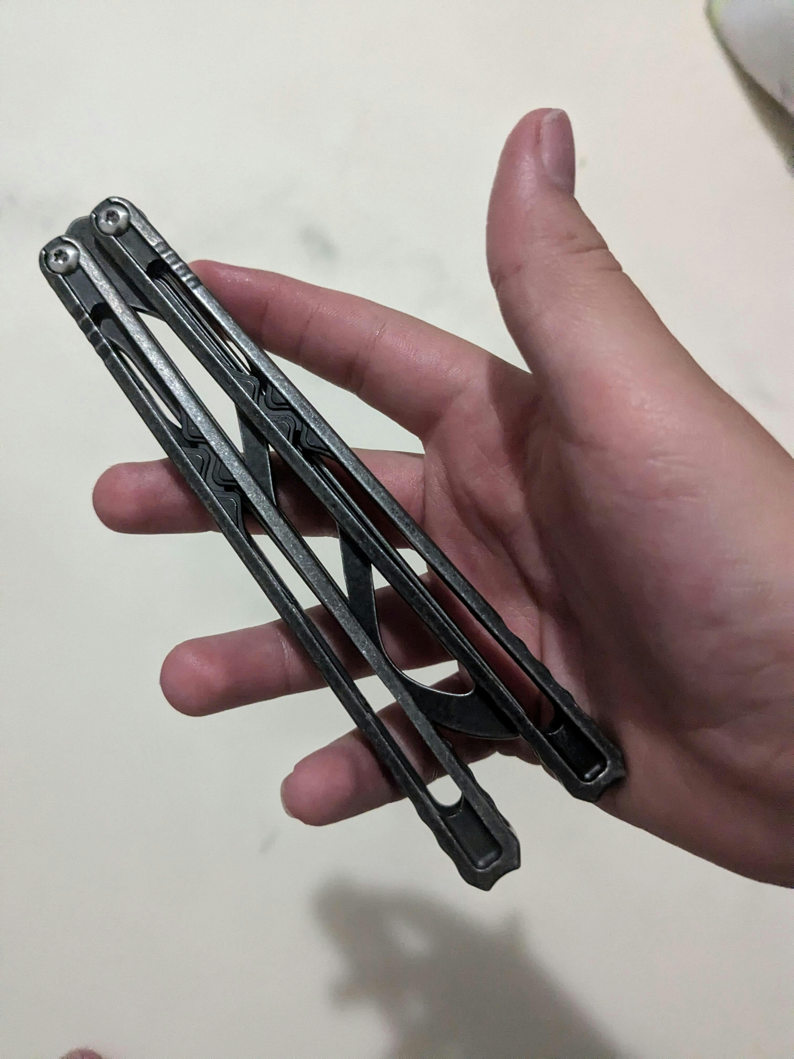 Nabalis Trident Butterfly Knife Balisong Trainer 7075 AL & G10-Tuning Fork