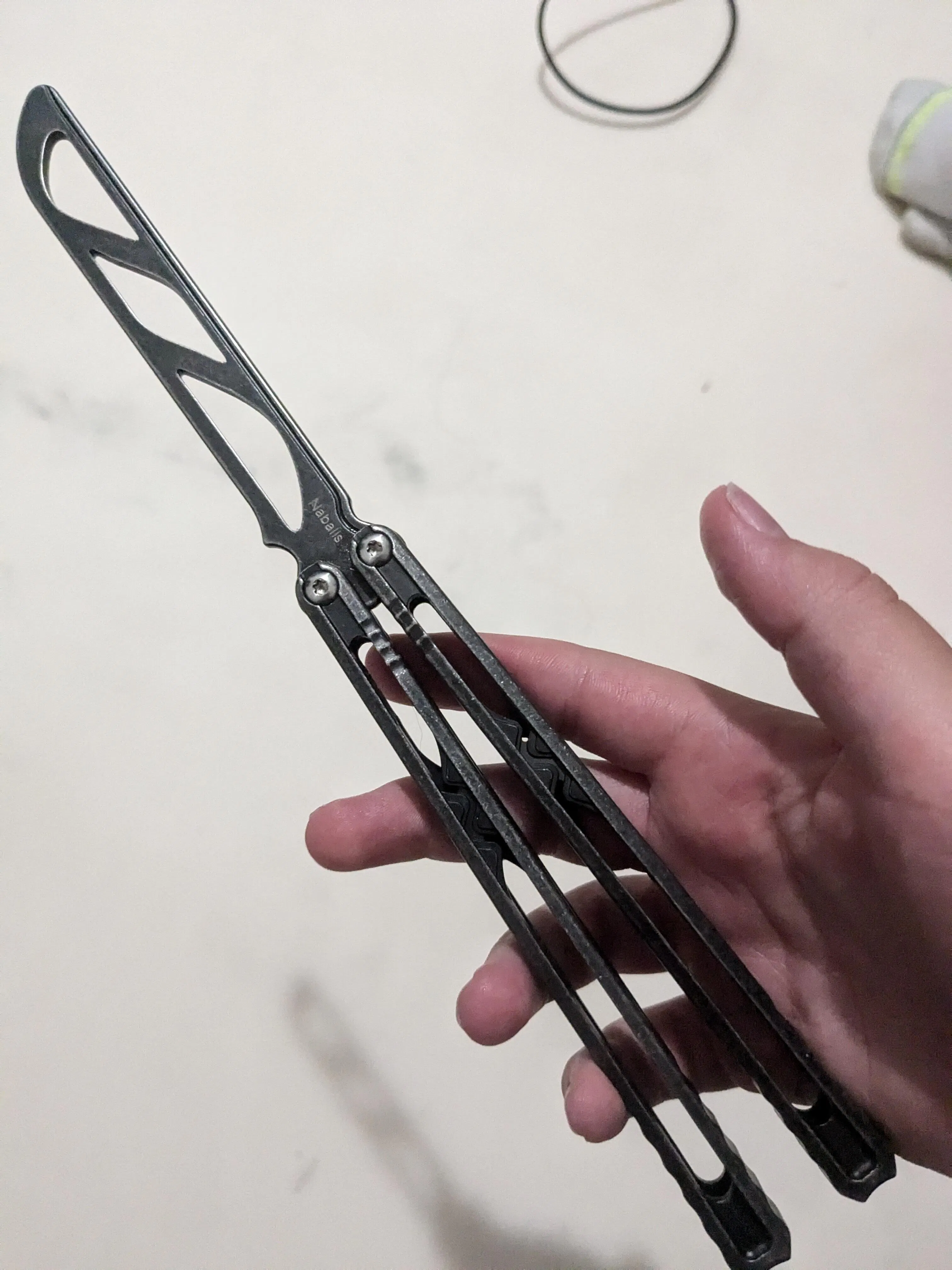 Nabalis Trident Butterfly Knife Balisong Trainer 7075 AL & G10-Tuning Fork