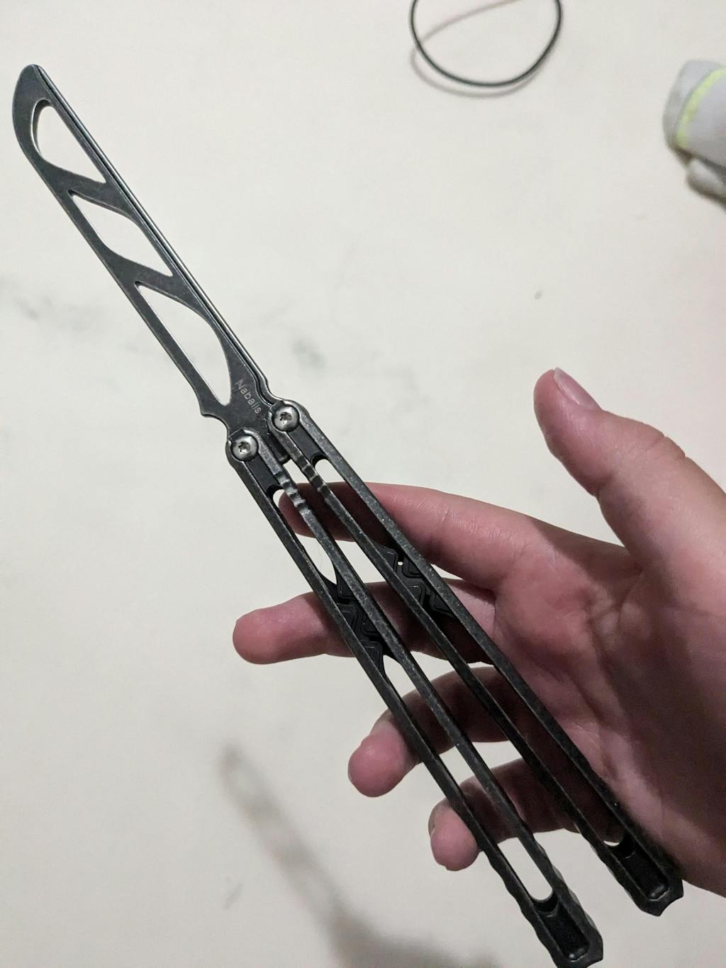 Nabalis Trident Butterfly Knife Balisong Trainer 7075 AL & G10-Tuning Fork