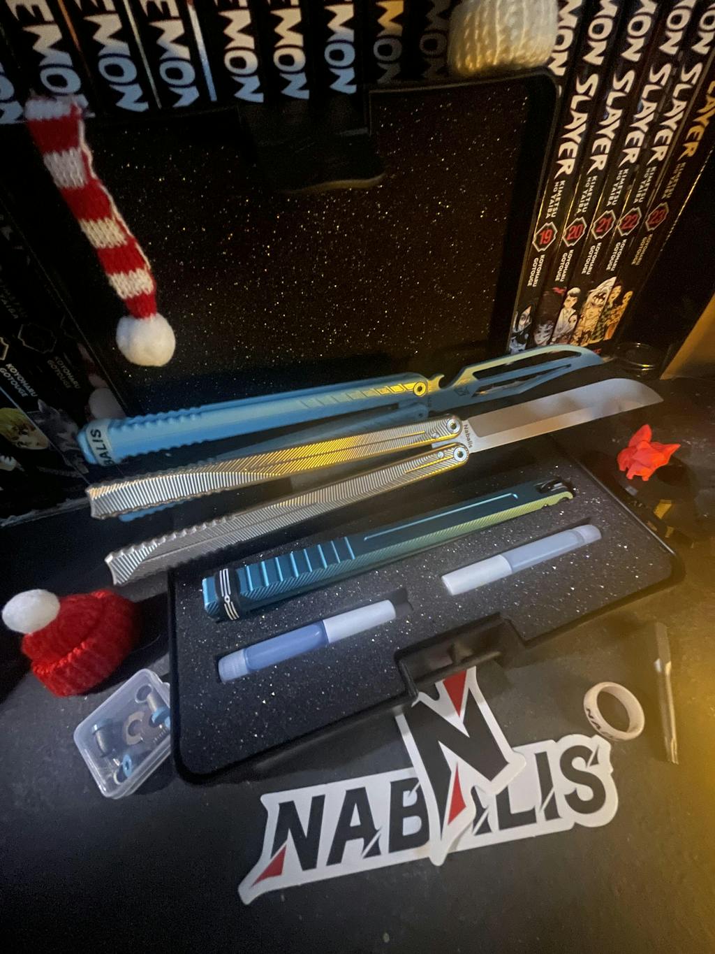 Nabalis Hydra Butterfly Knife Balisong Trainer Tanto & Bowie Blade 7075 AL
