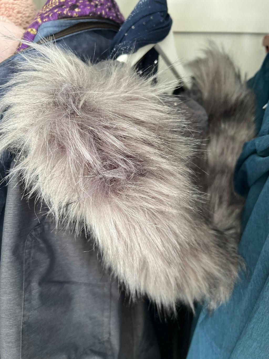 Gray Faux Fur Ruff - Trim that attaches to any hood with magnets ...