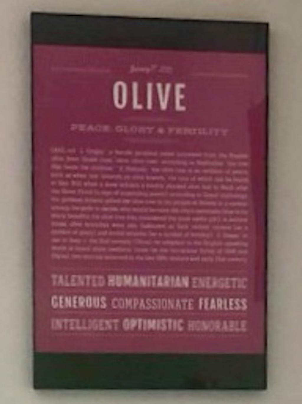 Olive | Name Art Print