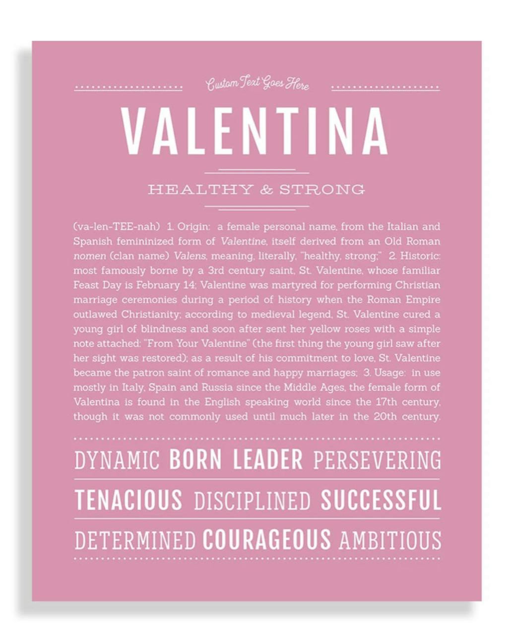 Valentina | Name Art Print