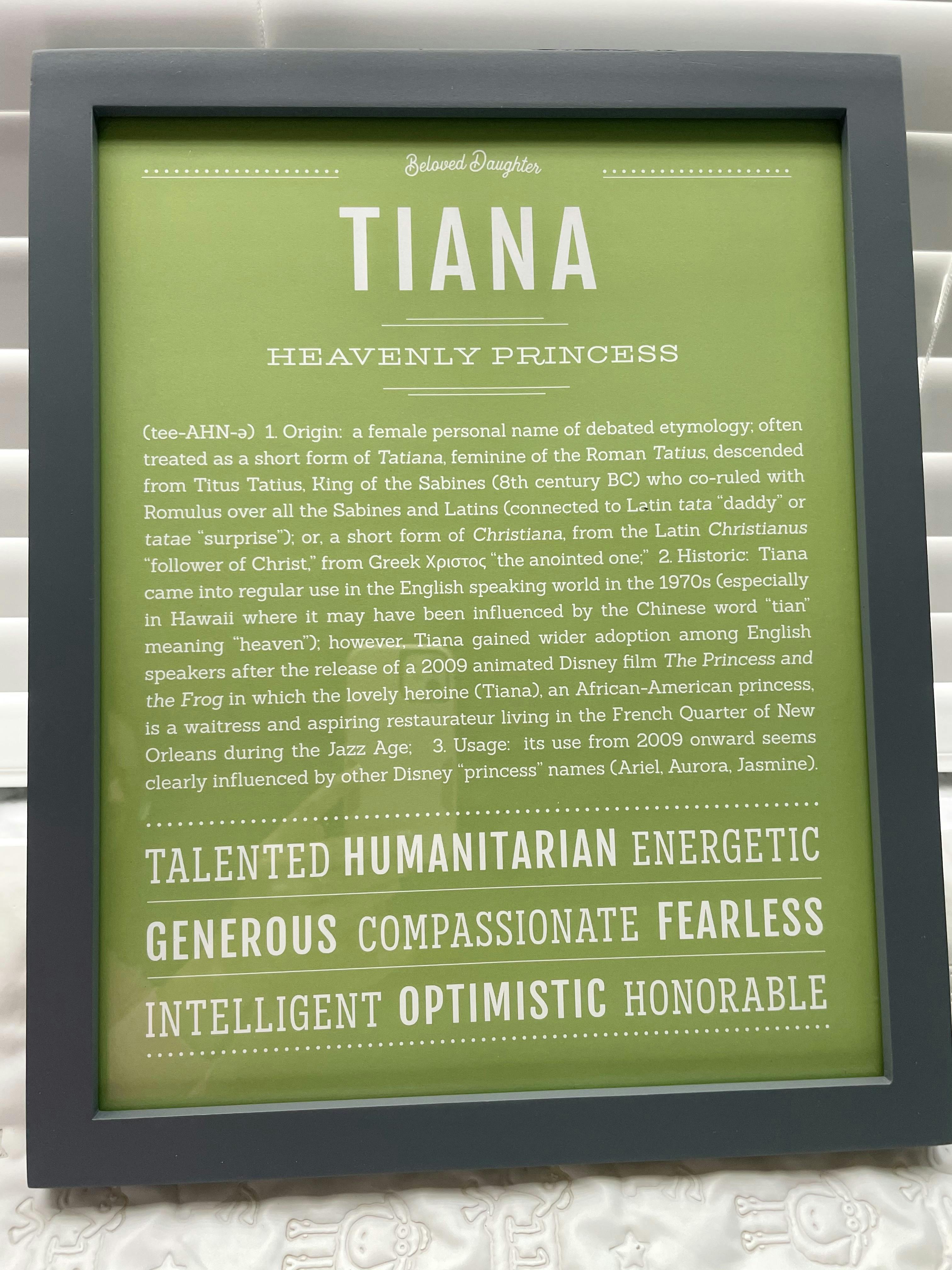 Tiana | Name Art Print