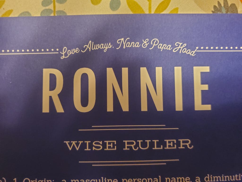 Ronnie (male) | Name Art Print
