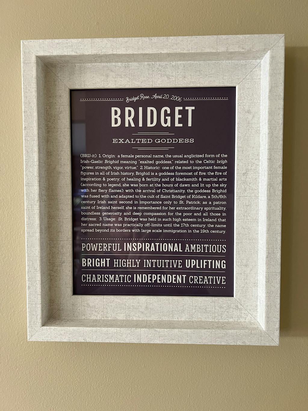 Bridget | Name Art Print