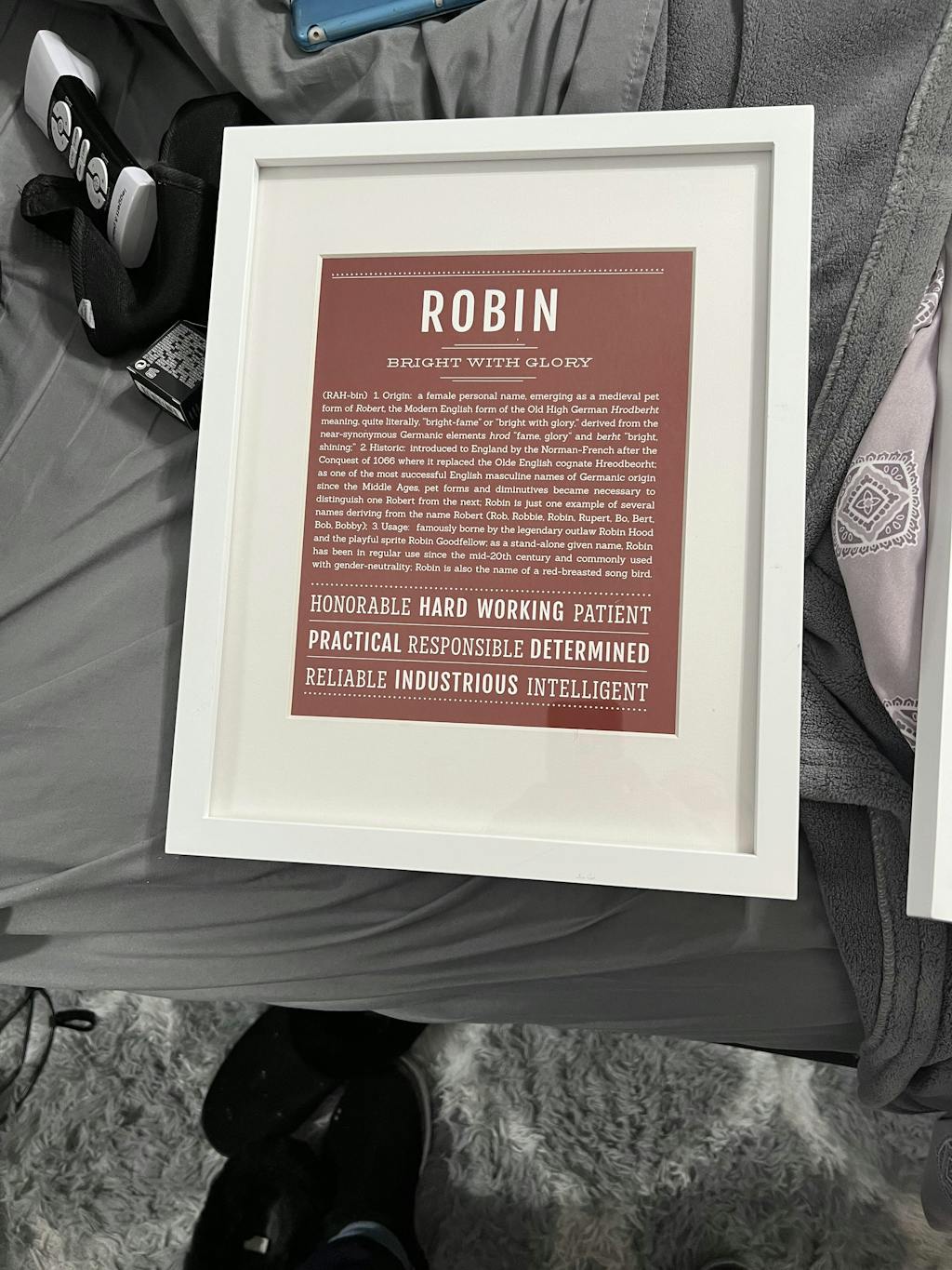 Robin (female) | Name Art Print