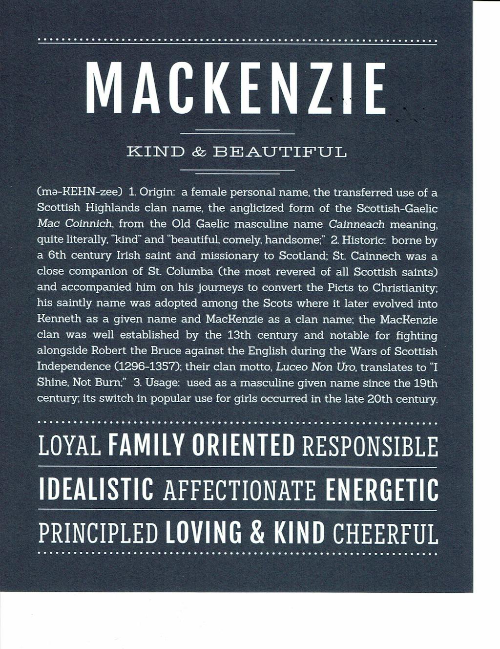 Mackenzie | Name Art Print