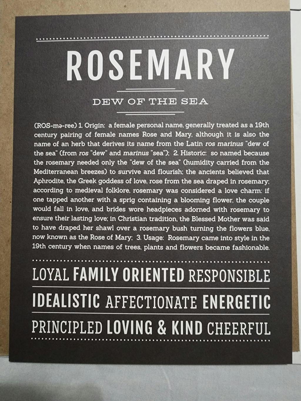 Rosemary | Name Art Print
