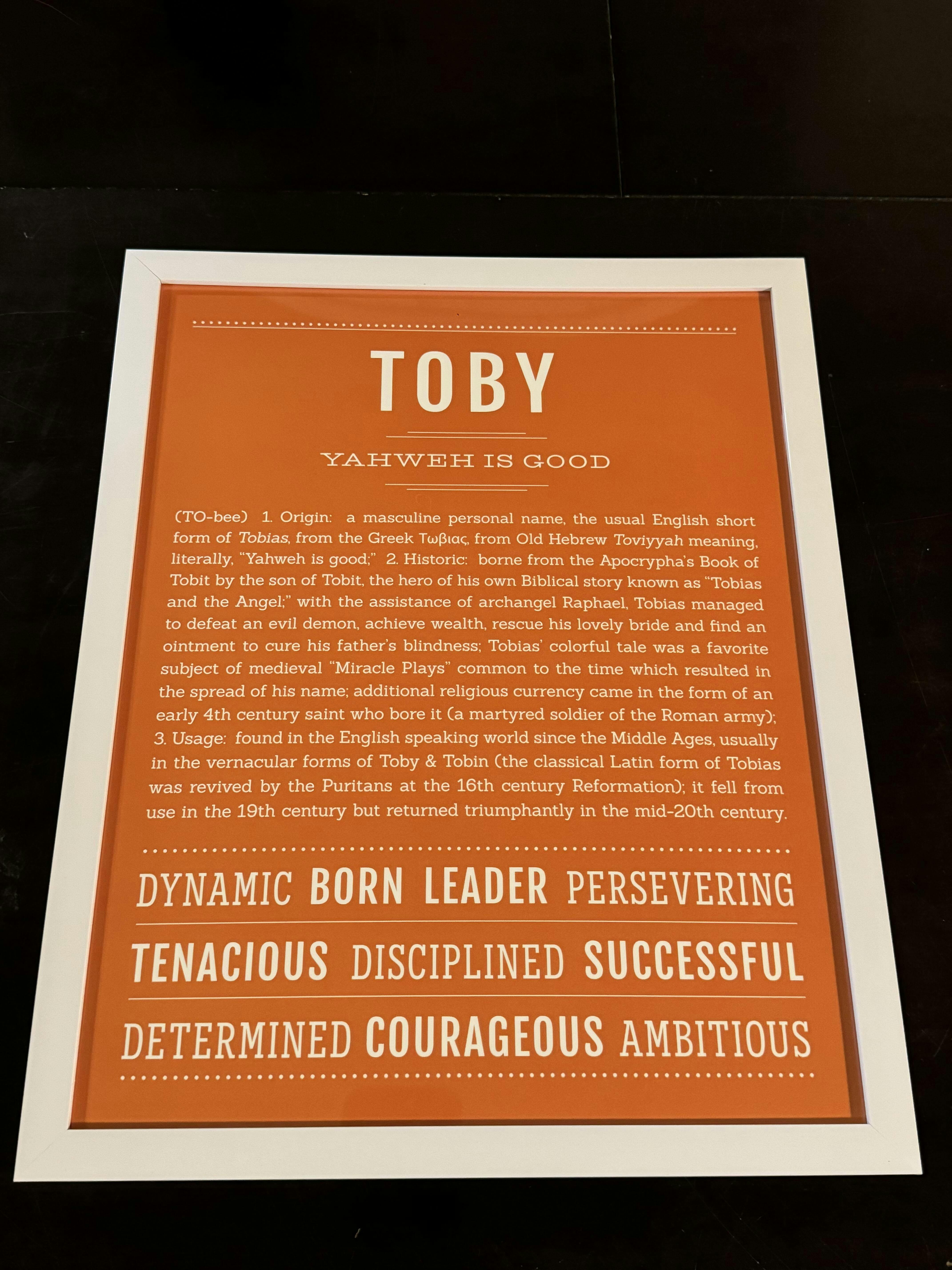 Toby | Name Art Print