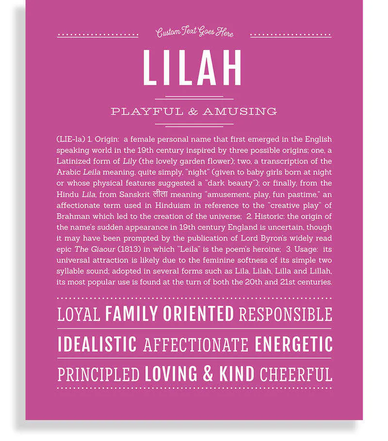 Lilah | Name Art Print