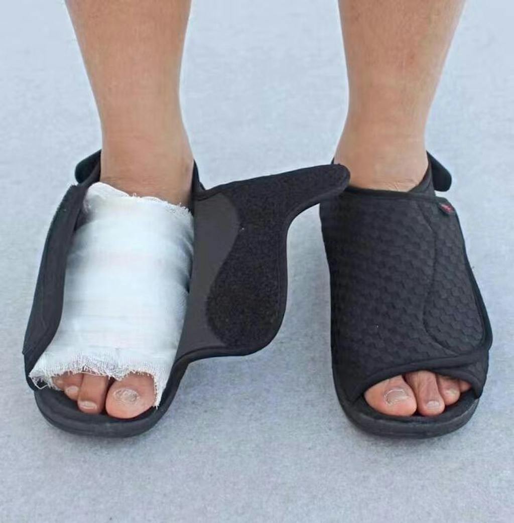 Wide Width Orthopedic Fully Open Diabetic Sandals Adjustable Velcro ...