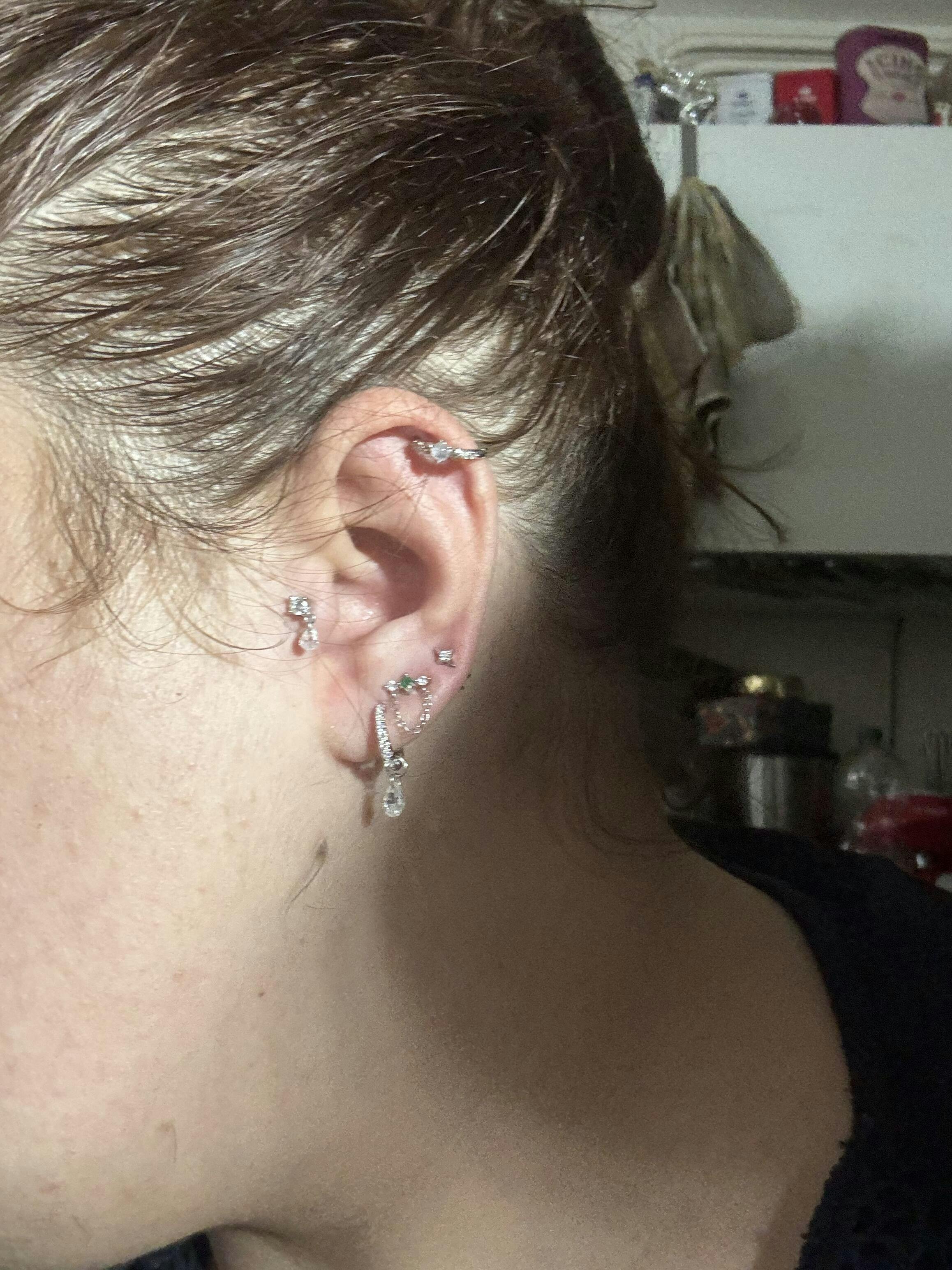 Créole Elena Pierre de Lune - Argent fin - Nébuleuse Bijoux