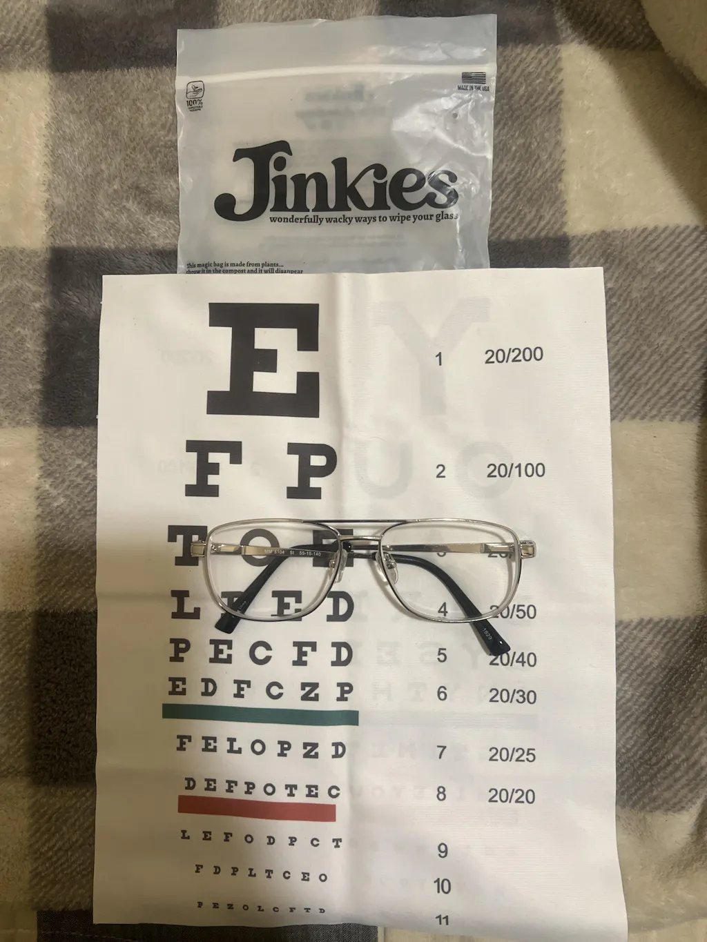 Microfiber Cloth That Looks Like a Snellen Eye Exam Chart – Nerdwax