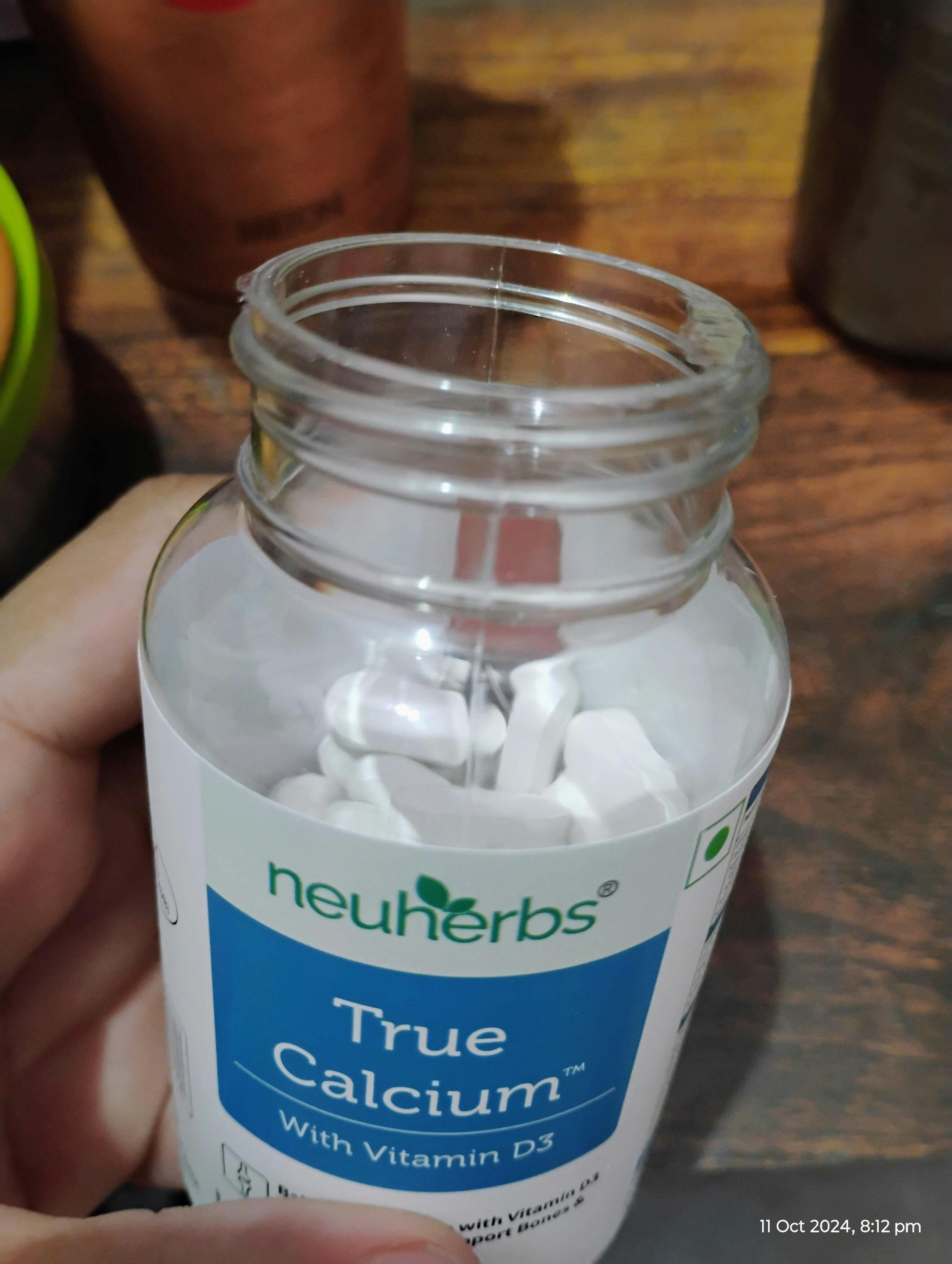 True Calcium Tablets with Plant Vitamin D3 for Stronger Bones - Neuherbs