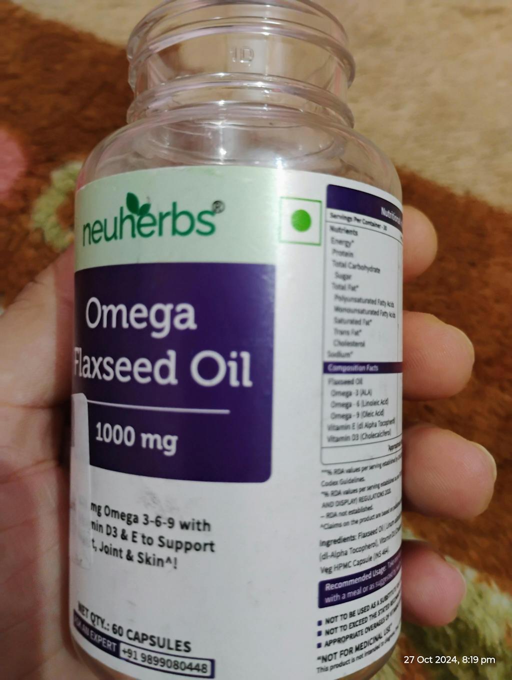 Buy Omega 3 Flaxseed Fish Oil Capsules 1000mg & Tablets Online - Neuherbs