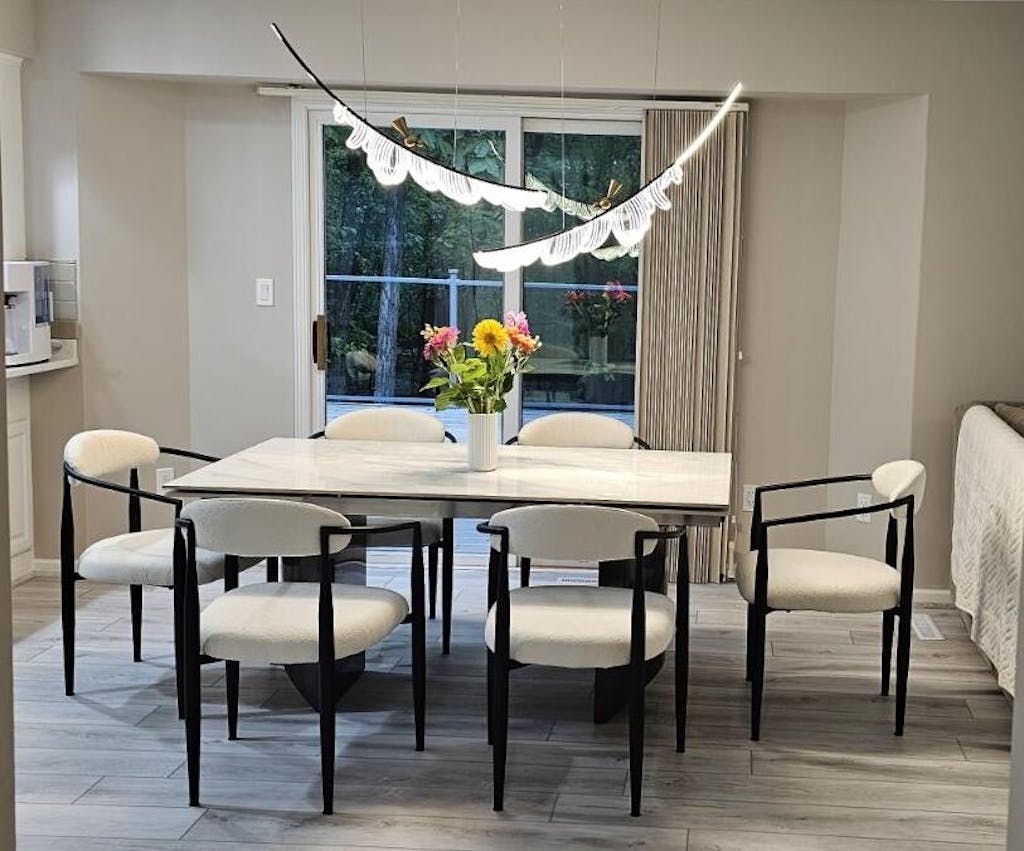 Golden Feathered Wing Suspension Lights for Enchanted Interiors