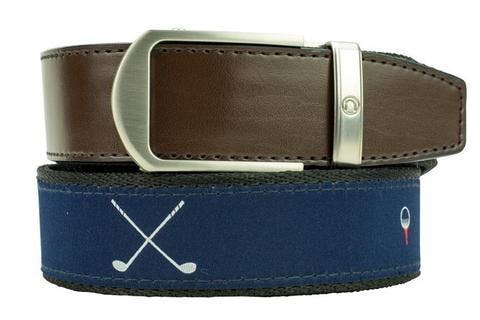 Navy Hampton Tee Time PreciseFit™ Ratchet Ribbon Belt