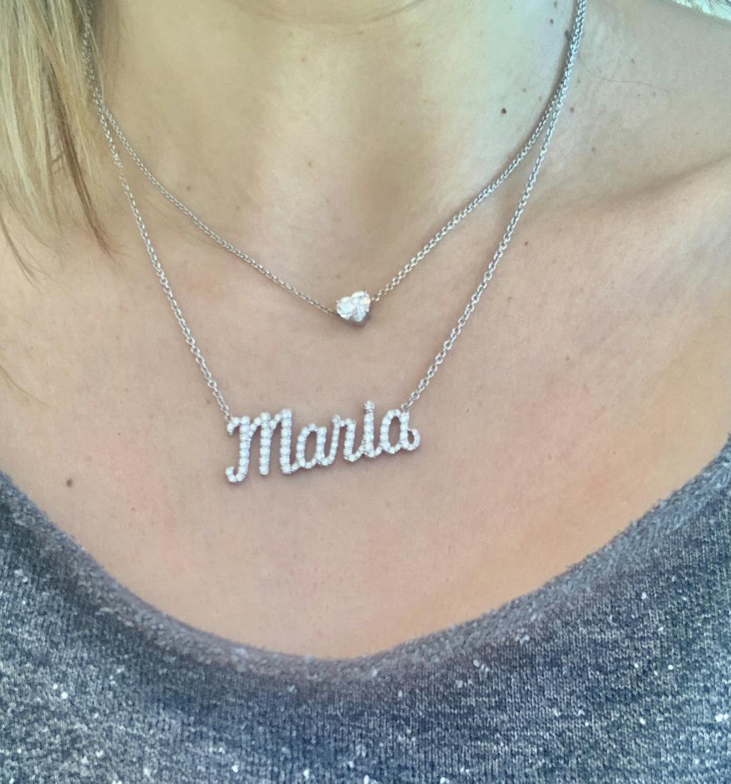 Large Diamond Name Necklace – Nicole Rose Fine Jewelry