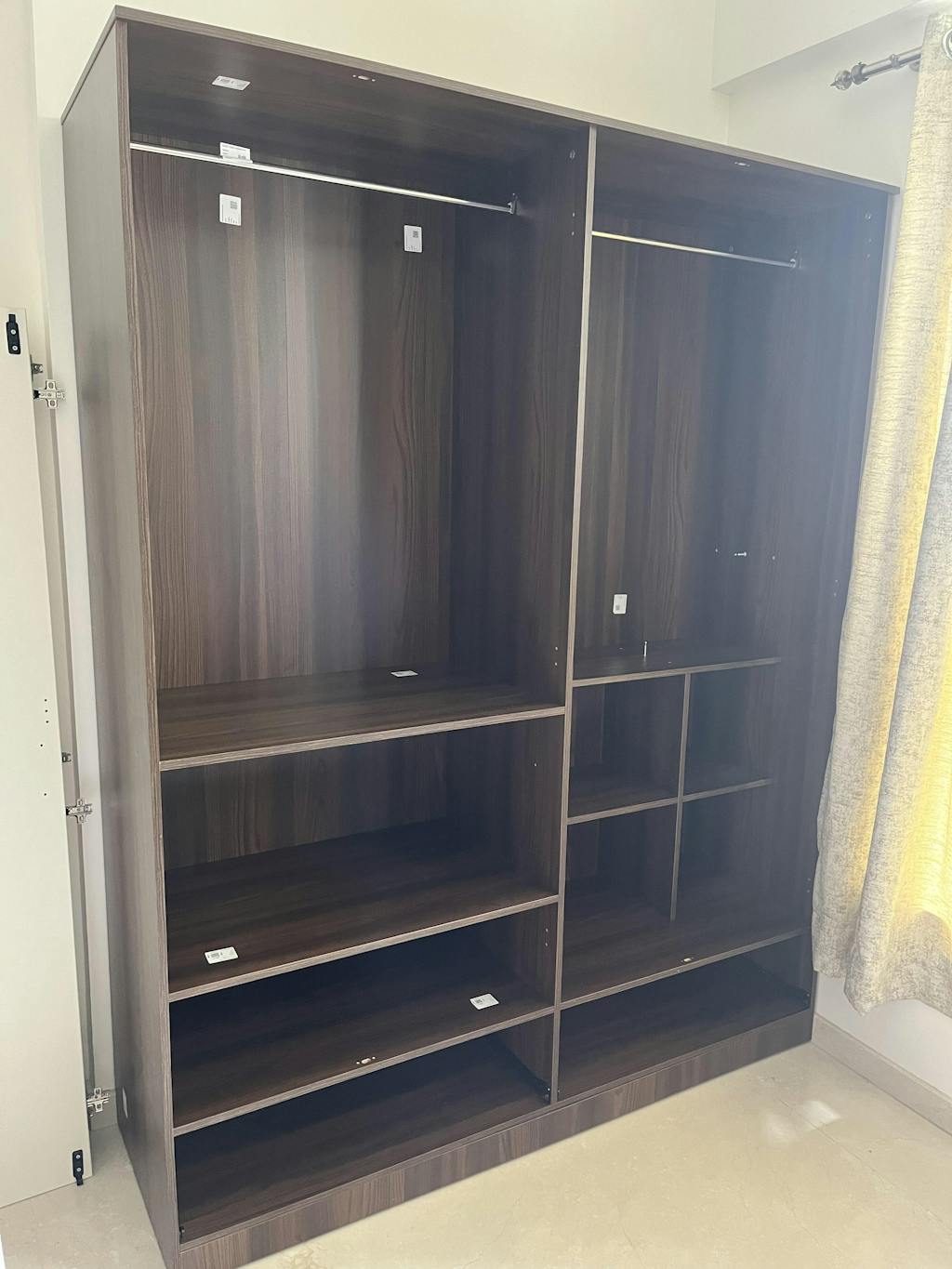 Buy Nilkamal Mozart 4 Door Mirror Wardrobe (Walnut / White) Online