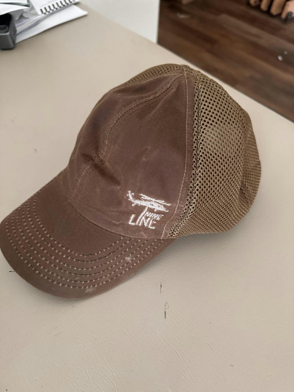 Tan Mesh Back Hat American Made with Drop Line – Nine Line Apparel