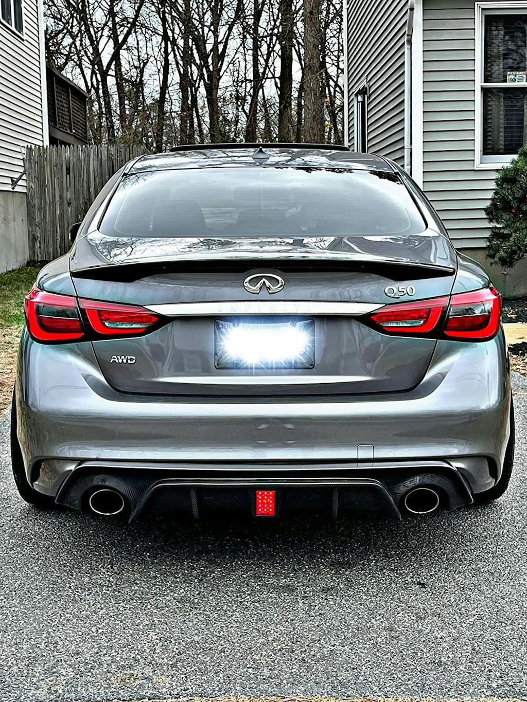 NINTE For 2018-2024 Infiniti Q50 Rear Diffuser Real Carbon Fiber With ...