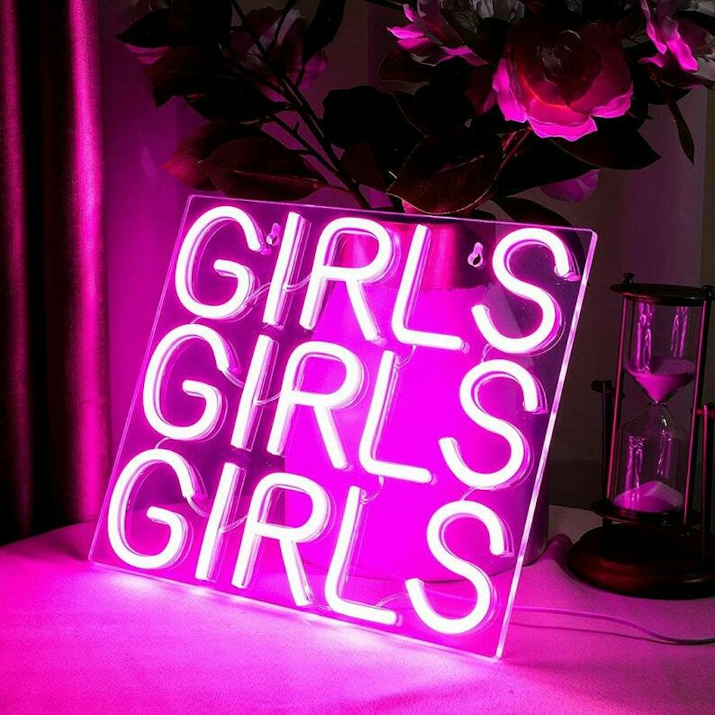 Girls Girls Girls Neon Sign Neon Girl Sign For Bedroom Nippycustom