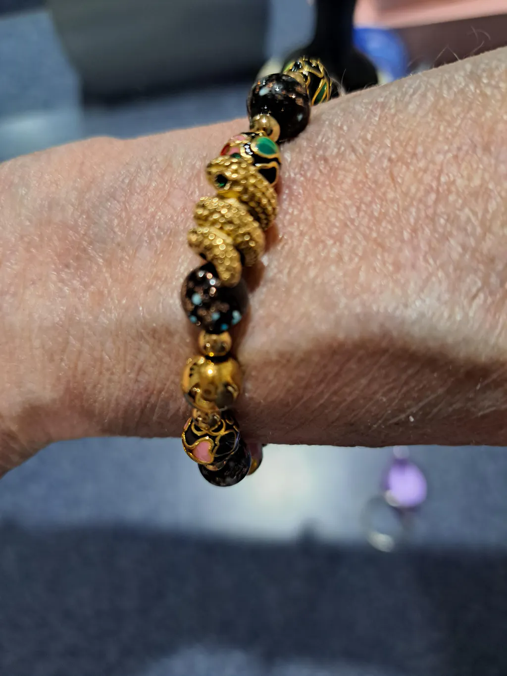 Shadow Dragon | Enamel Lotus | Onyx Firefly Glass Serpent Bracelet ...