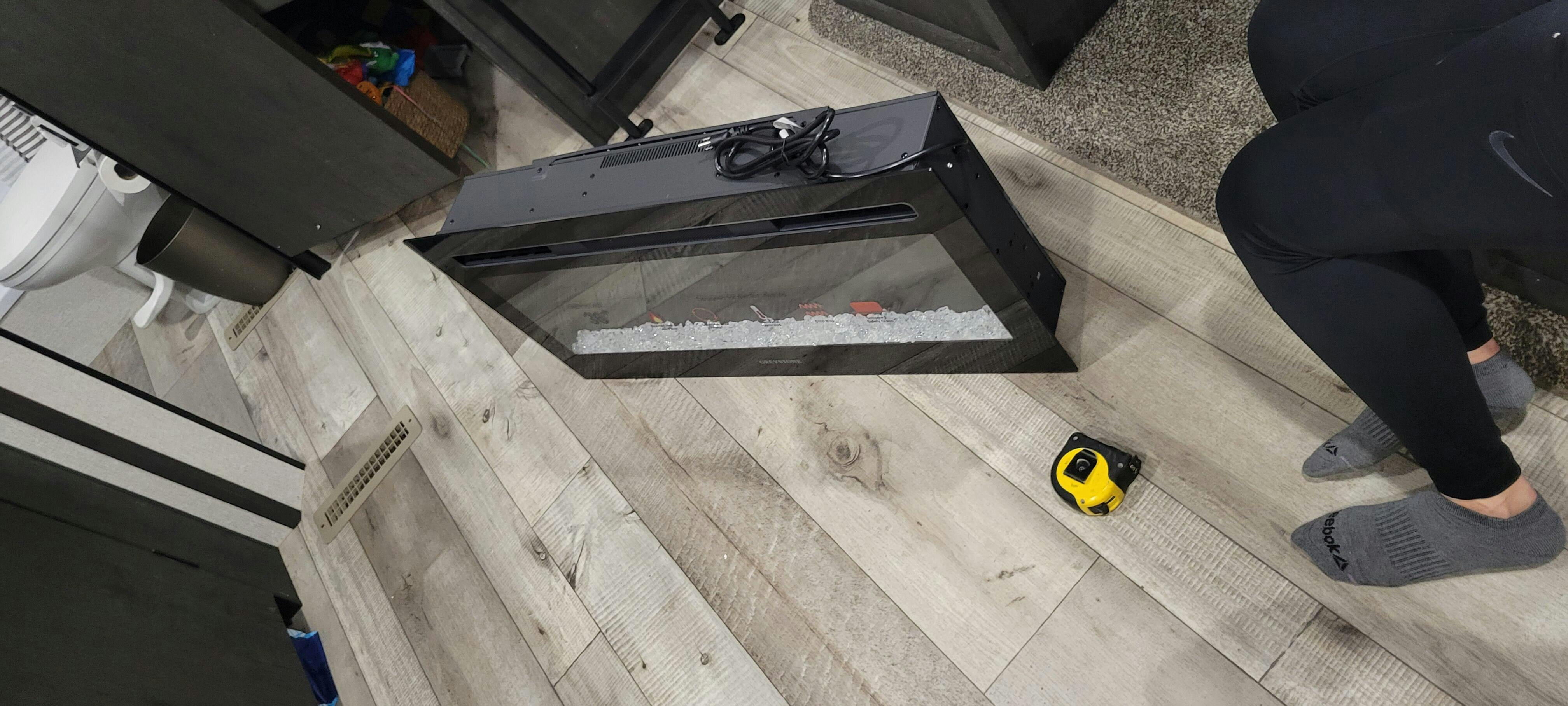 Furrion Greystone 36" Built-In Electric LED RV Fireplace (Crystal Base ...