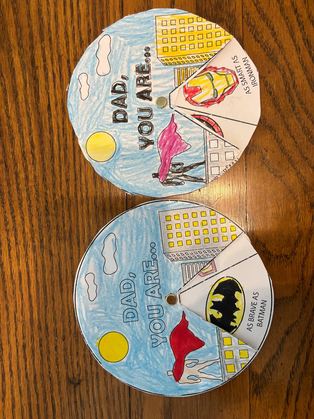 Father's Day Superhero Craft - Spinner Coloring Craft for Dad – Non-Toy ...