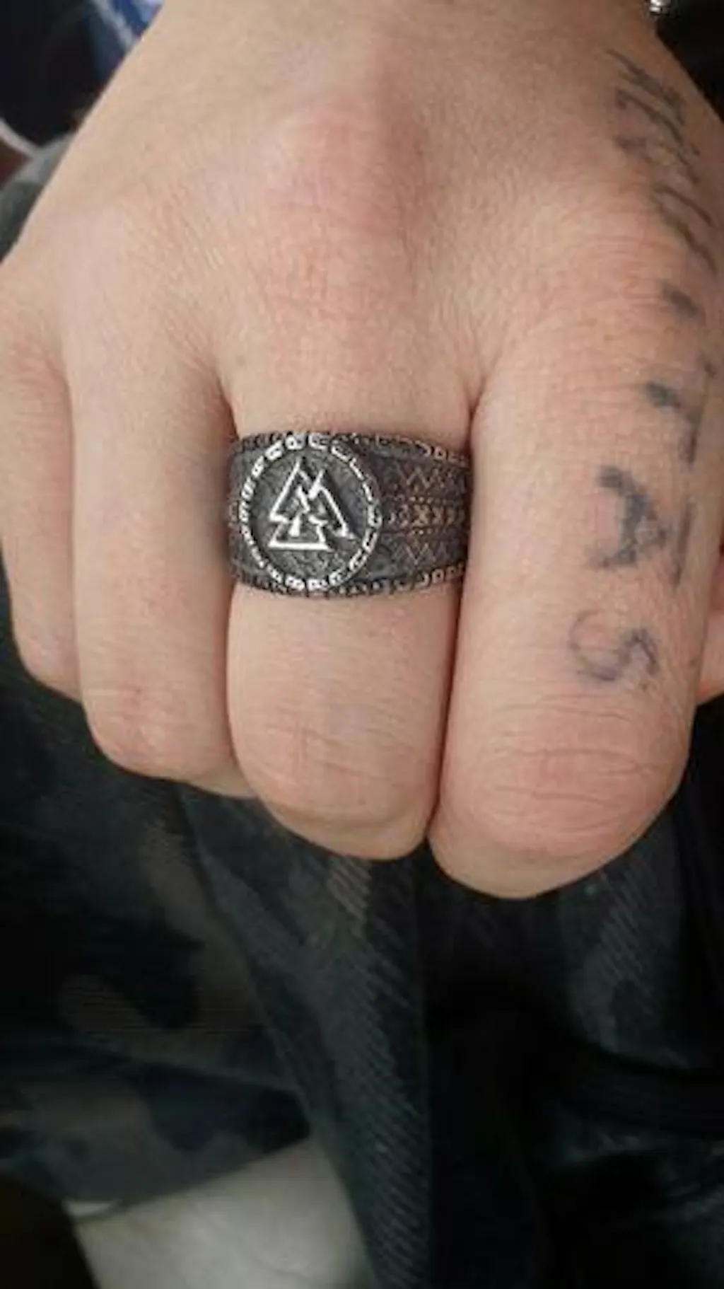Stainless Steel Valknut Ring - Norse Spirit
