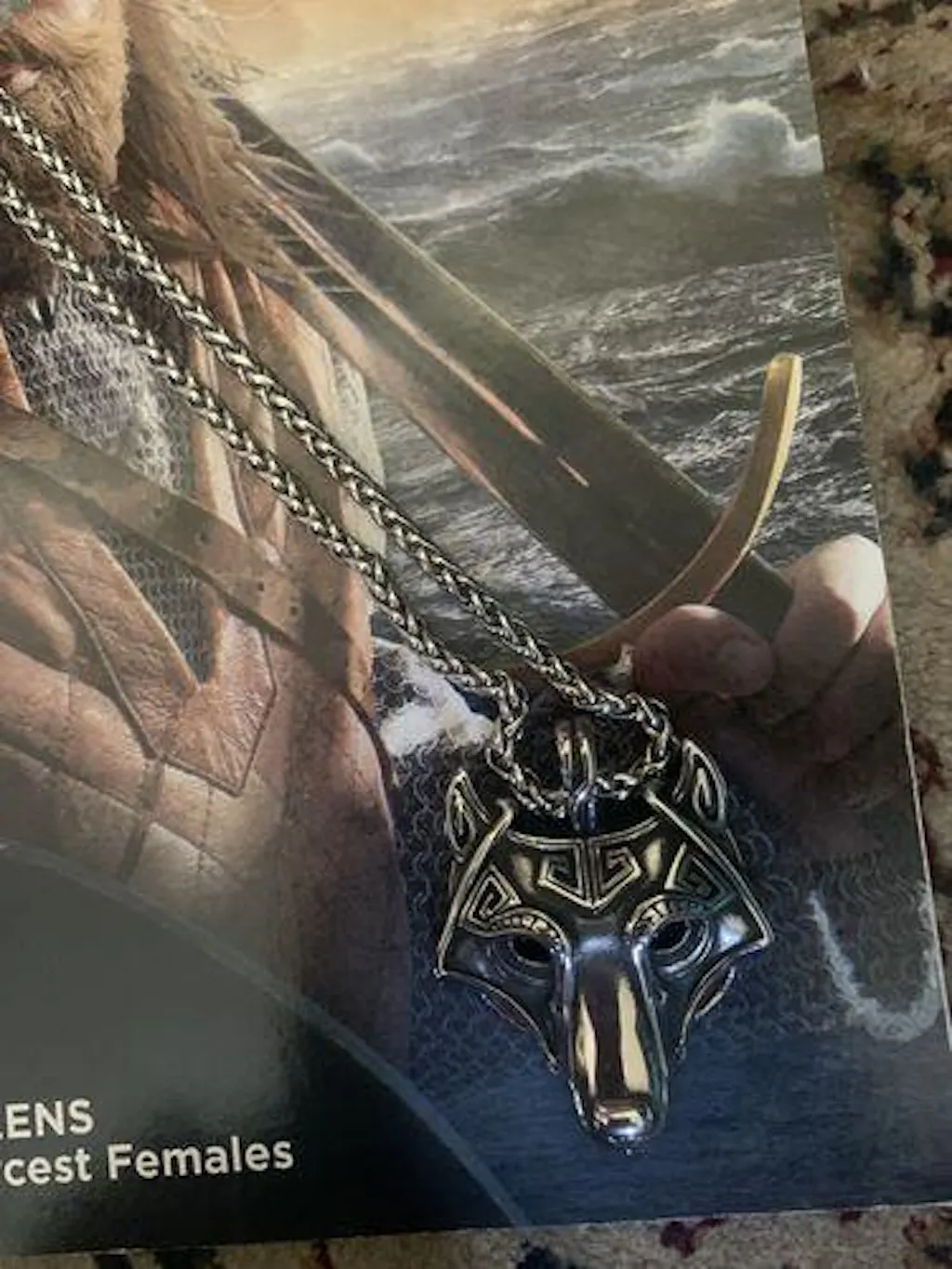 Stainless Steel Fenrir Pendant on Stainless Steel Chain - Norse Spirit