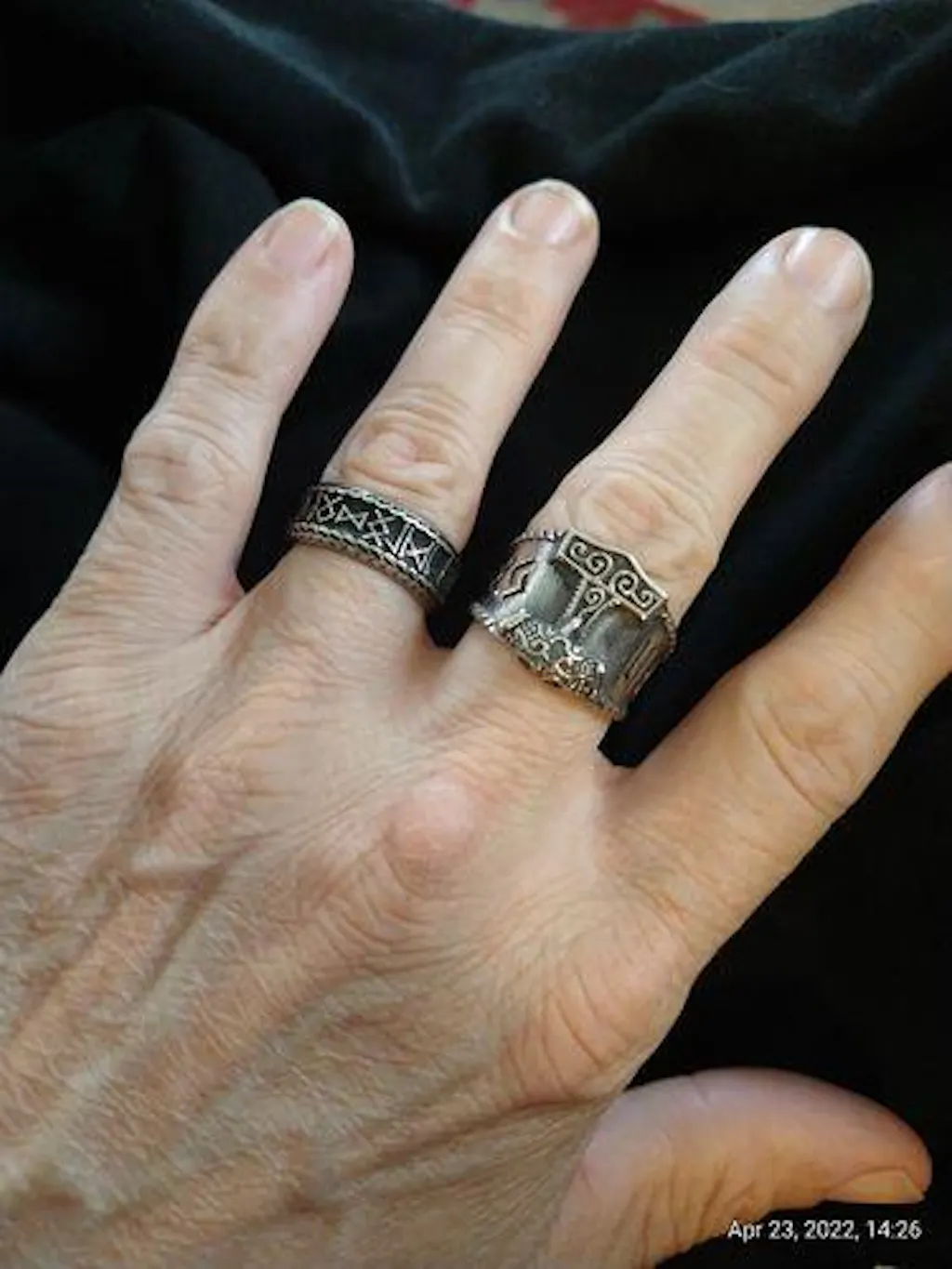 Stainless Steel Thor’s Hammer and Rune Ring - Norse Spirit