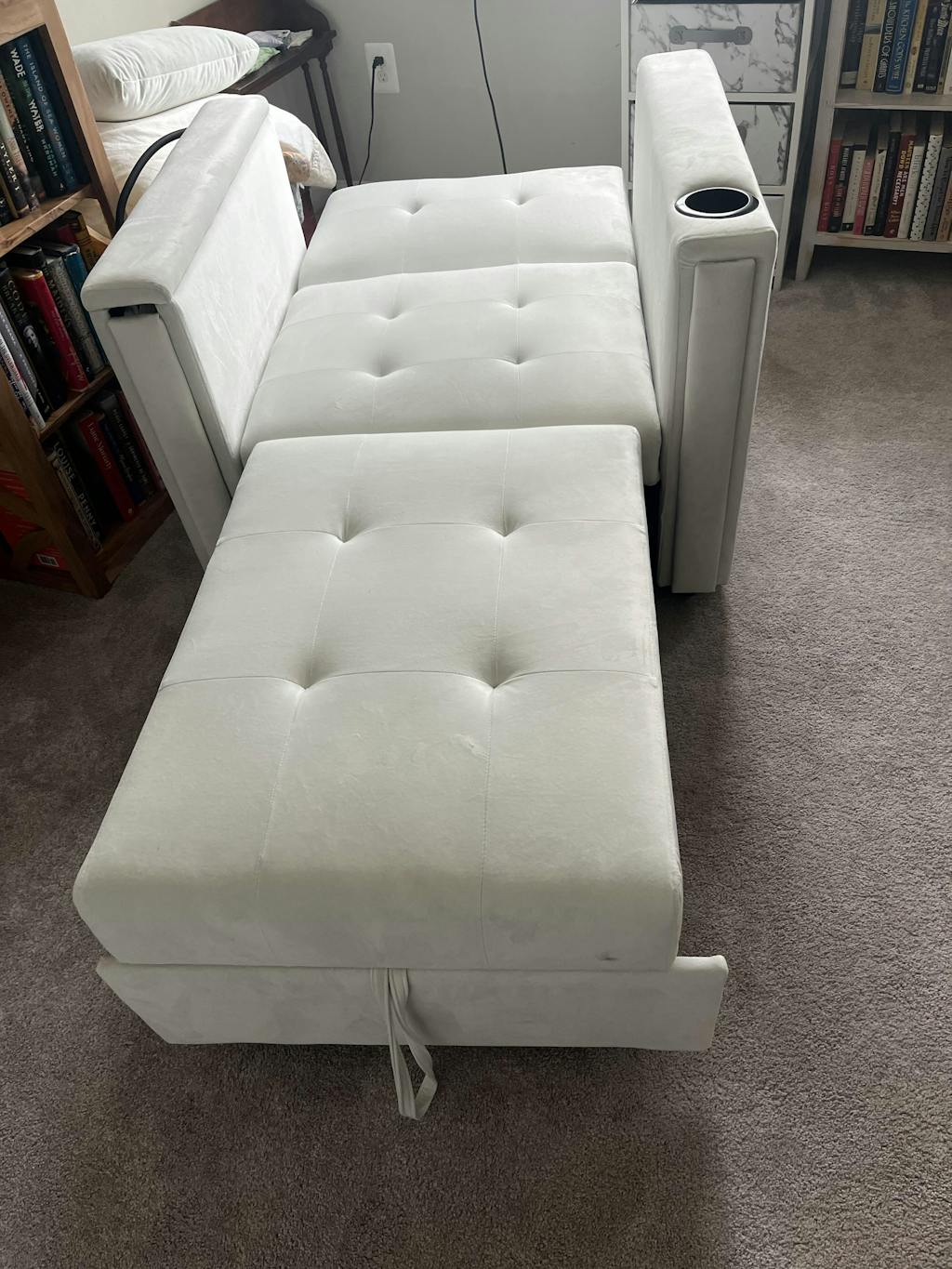 Convertible 3 in 1 Multi-Functional Chair Bed with Hidden Table